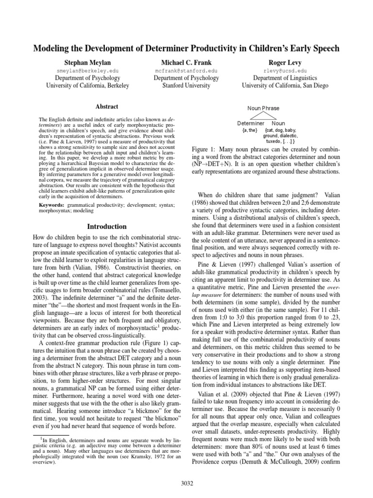 Meylan Frank Levy 2013 Cogsci | PDF | Phrase | Statistical Inference