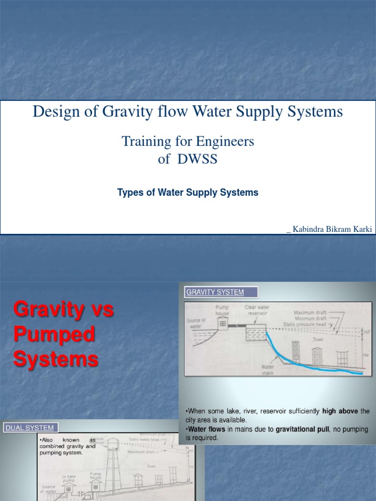 Gravity Flow Water Systems Design - Types of WSPs | PDF | Pump | Energy ...