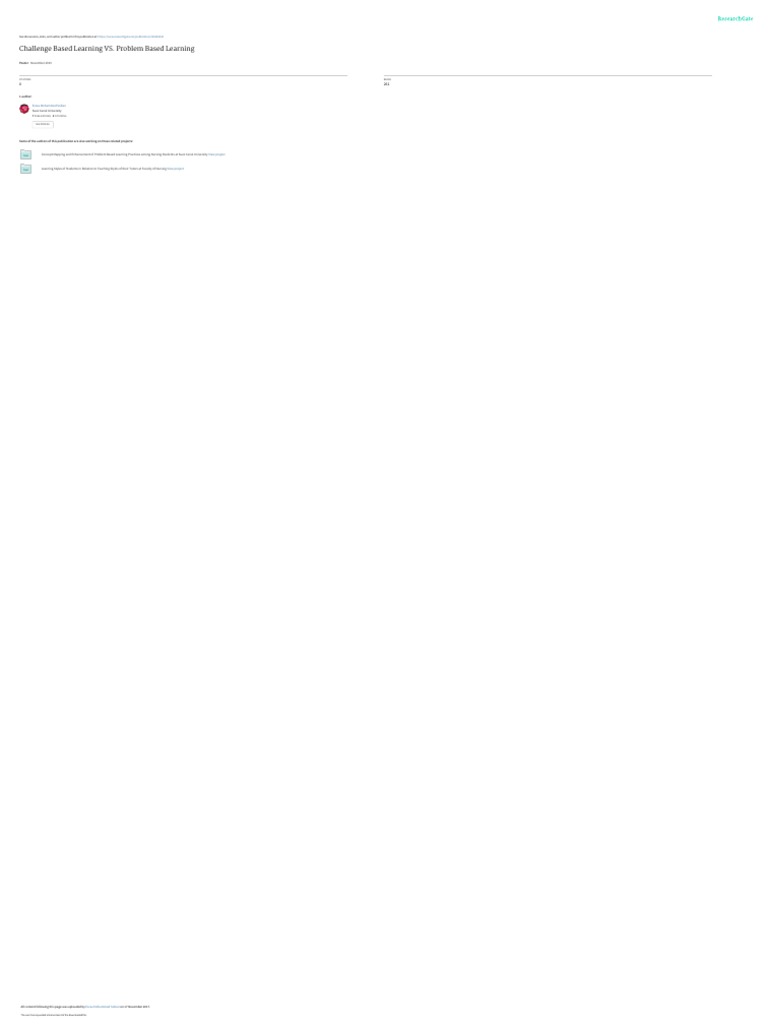 Challenge Based Learning | PDF | Learning | Education Theory