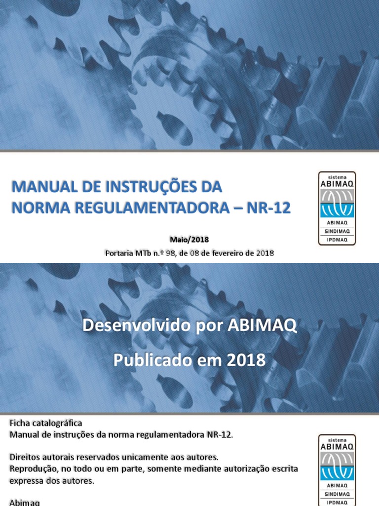 Manual de Instruções para Adequação à Norma Regulamentadora NR-12 | PDF ...