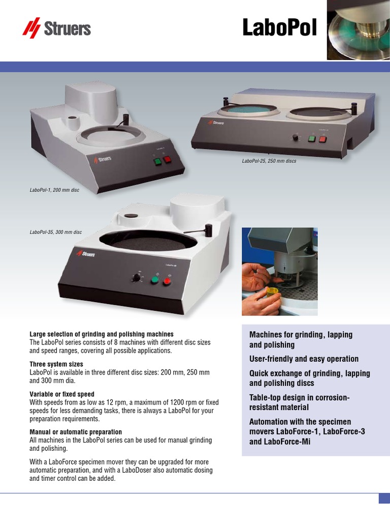 LaboPol Brochure English | Download Free PDF | Grinding (Abrasive ...