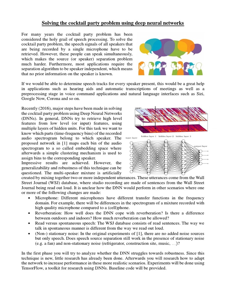 Solving The Cocktail Party Problem Using Deep Neural Networks | PDF ...