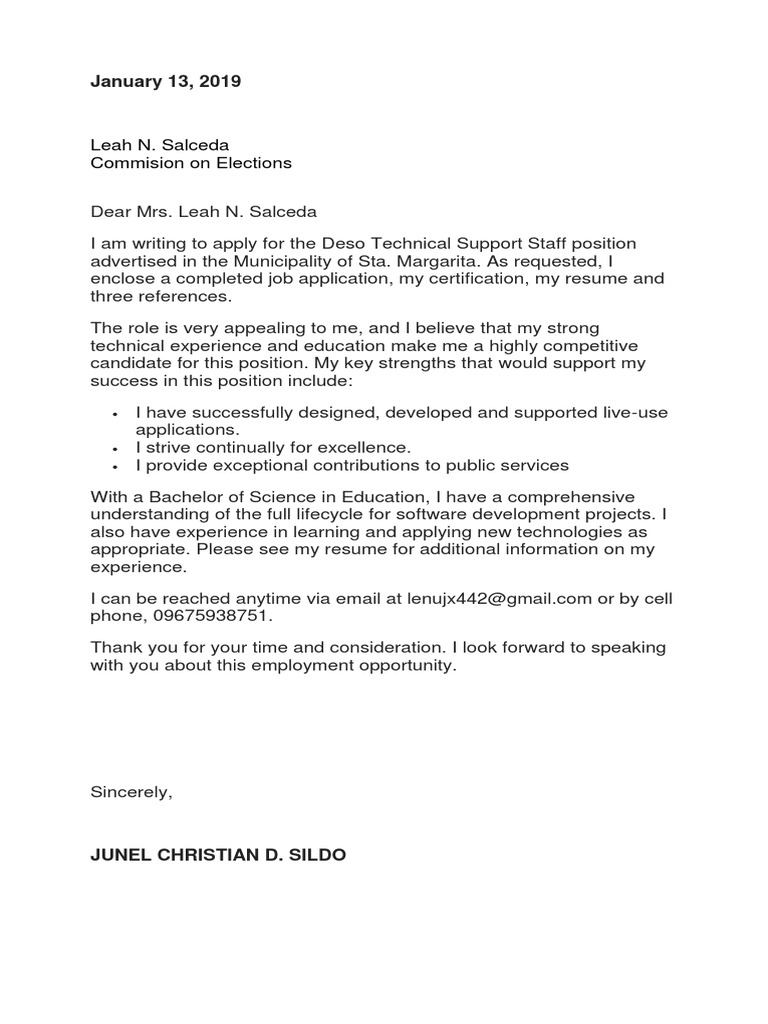 Leah N. Salceda Commision On Elections: January 13, 2019 | PDF