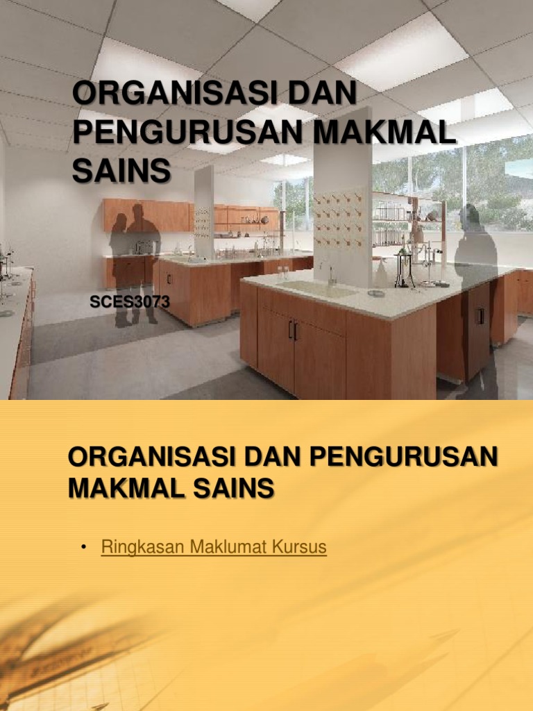 Organisasi Dan Pengurusan Makmal Sains: SCES3073 | PDF