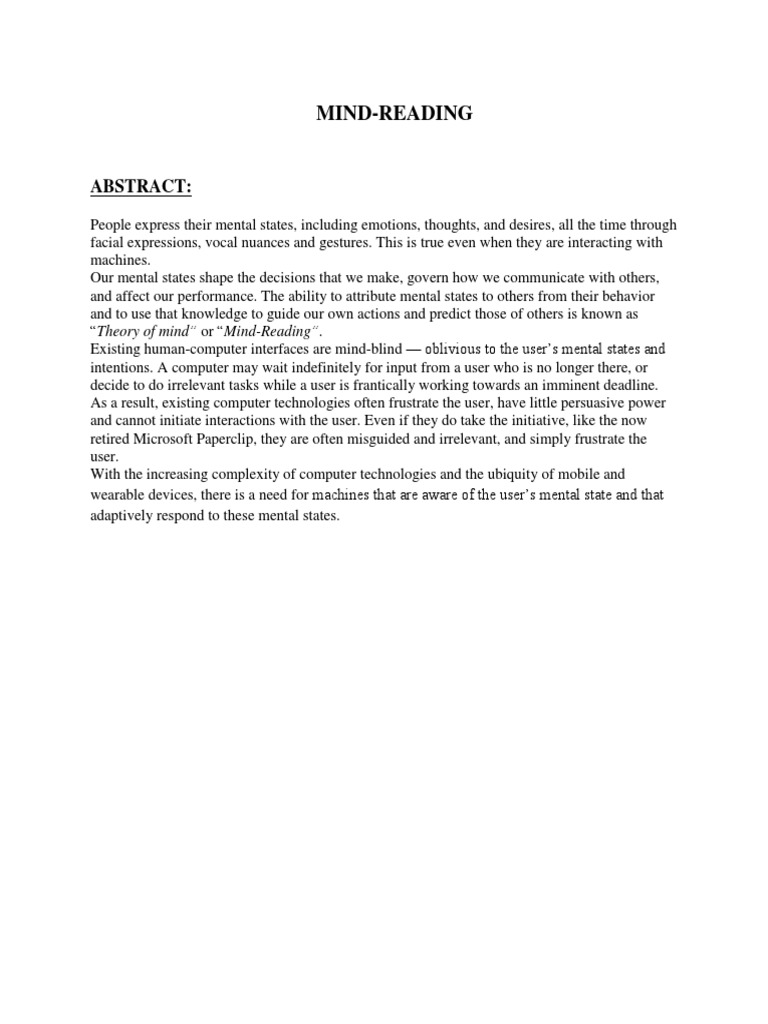 Mind-Reading Machines for a Better User Experience | PDF