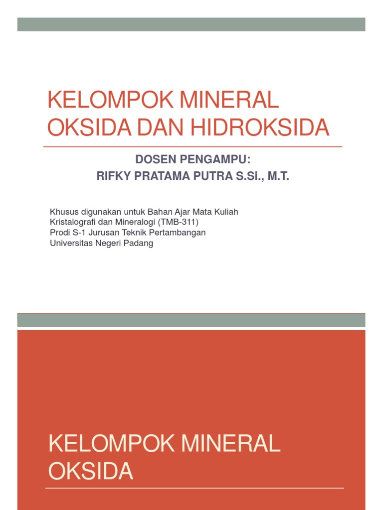03 - Kelompok Oksida Dan Hidroksida | Download Free PDF | Hydroxide ...