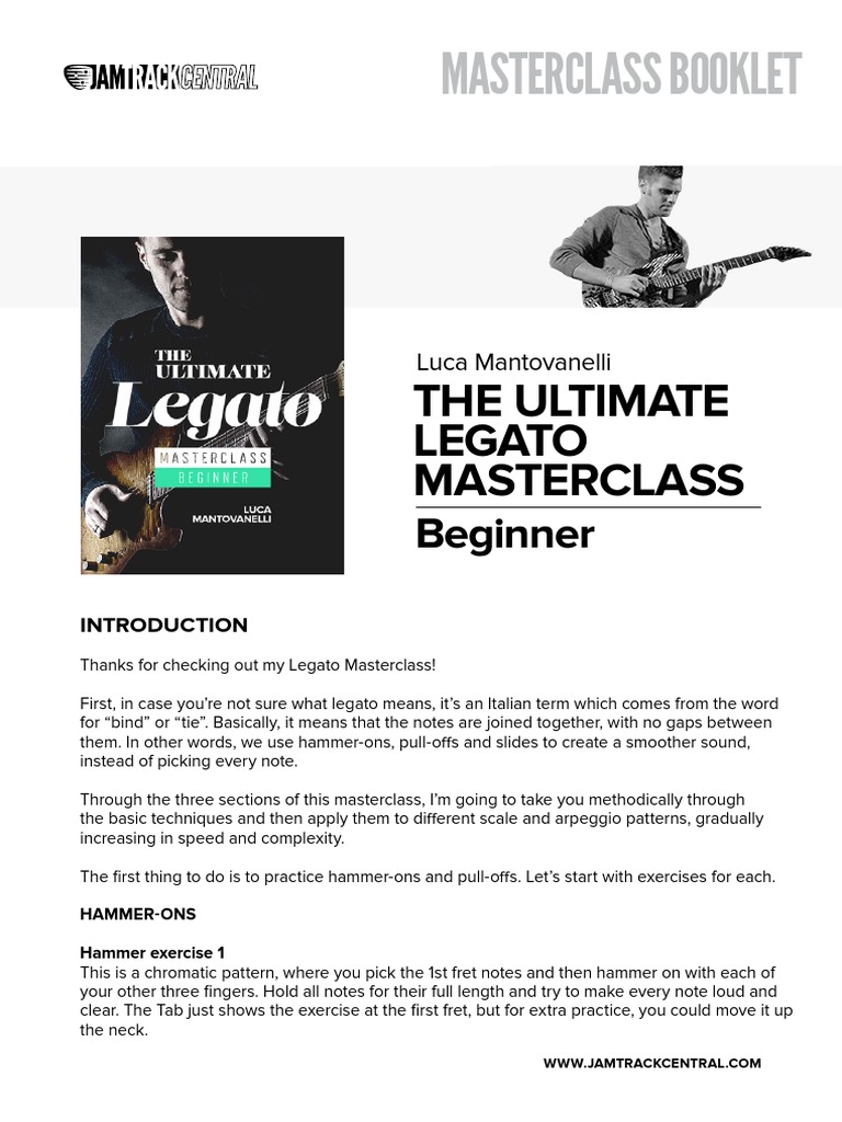 Masterclass Booklet: The Ultimate Legato Masterclass | PDF