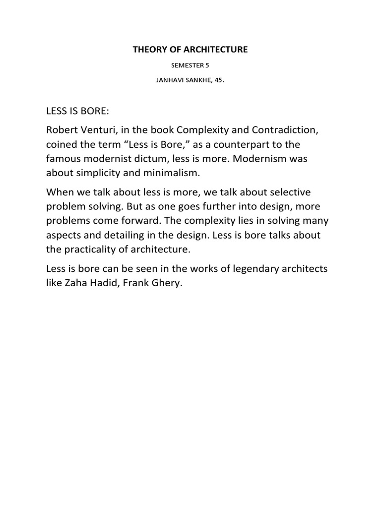 45, Less Is Bore | PDF | Philosophy