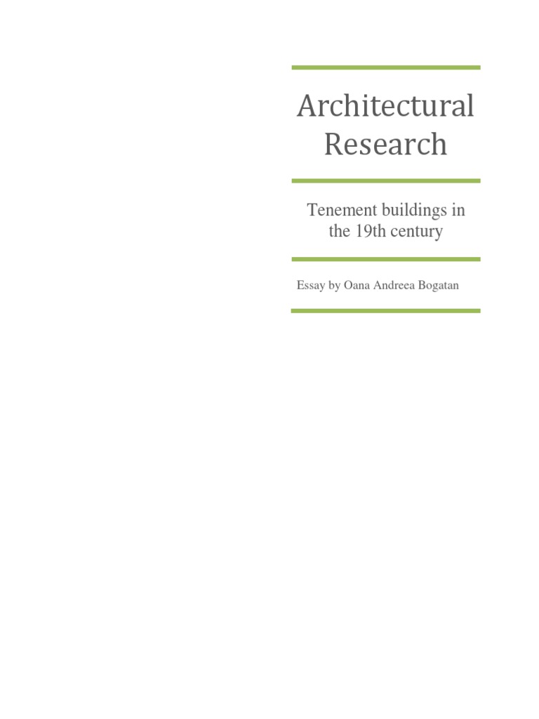 19th Century Tenement Housing Analysis | PDF | Tenement | Apartment
