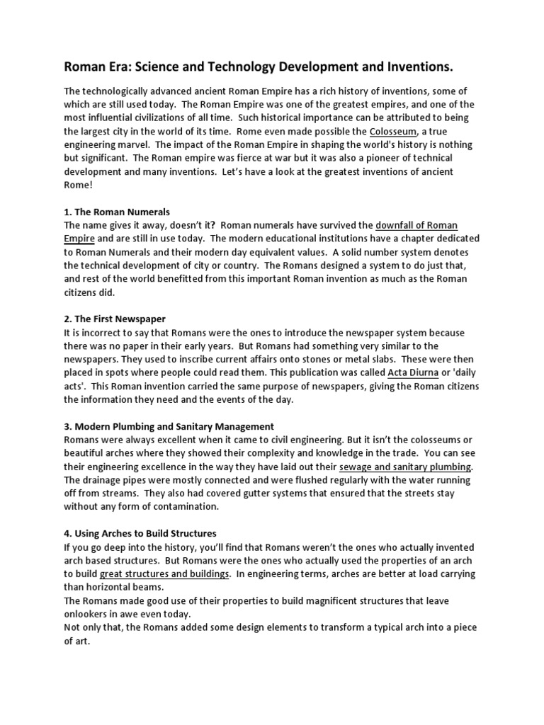 Roman Era Science and Technology Development | PDF | Roman Empire | Codex