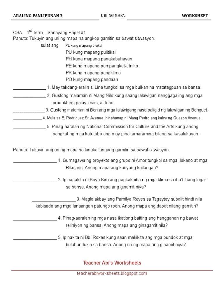 AP 3 - Uri NG Mapa - 1 | PDF