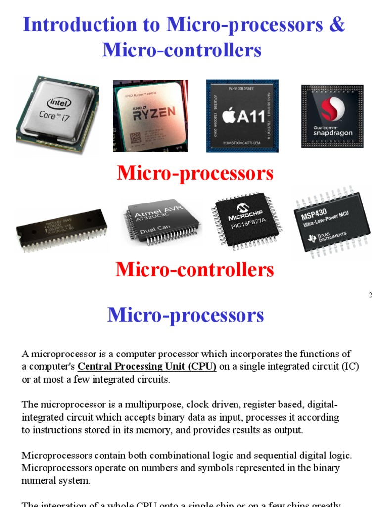Microprocessors Microcontrollers | PDF | Microcontroller | Central Processing Unit
