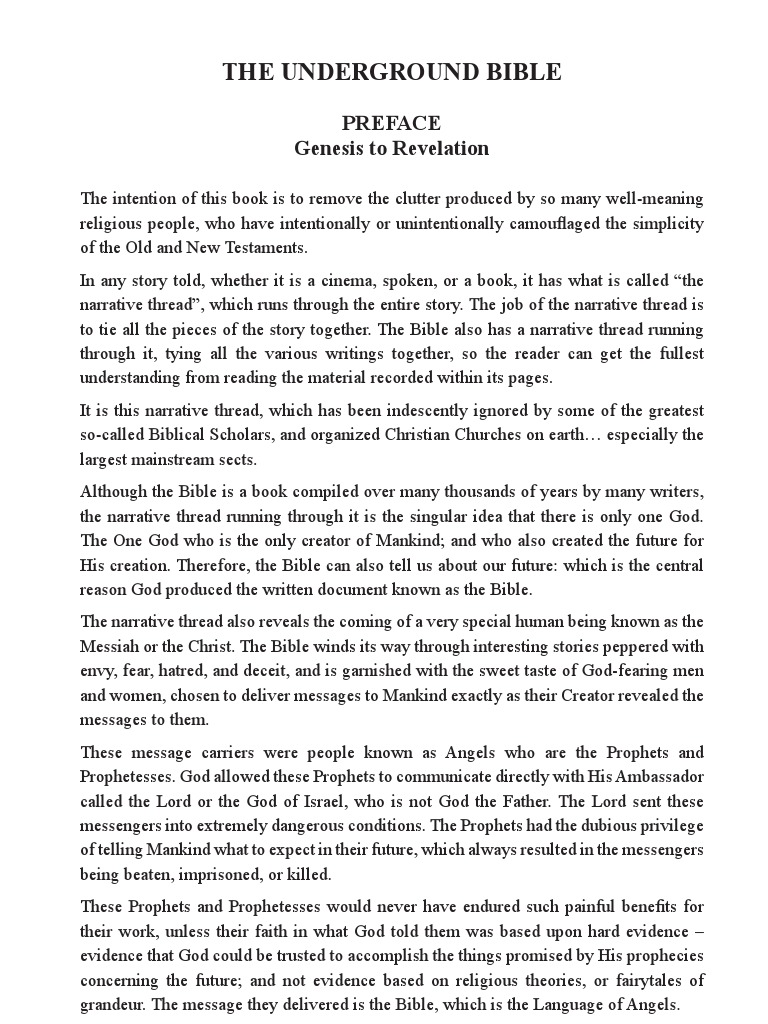 The Underground Bible | PDF | Christian Eschatology | Adam And Eve