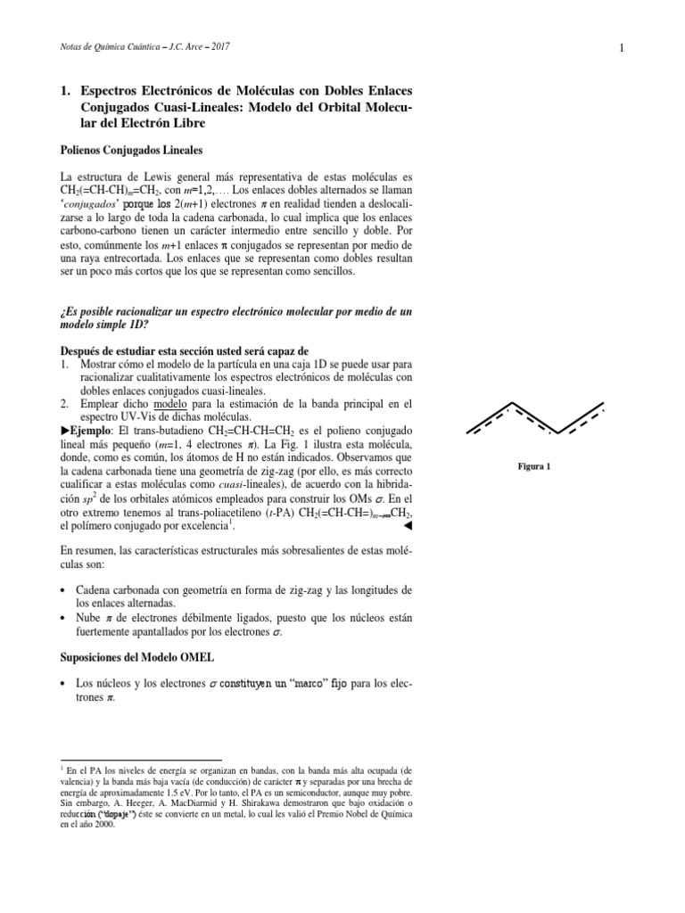 Modelo de la partícula en una caja unidimensional para racionalizar ...