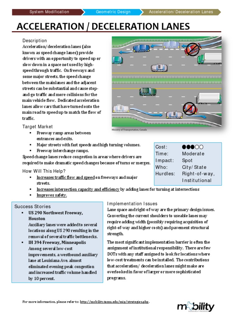 Acceleration And Deceleration Lanes Improve Traffic Flow Pdf Lane