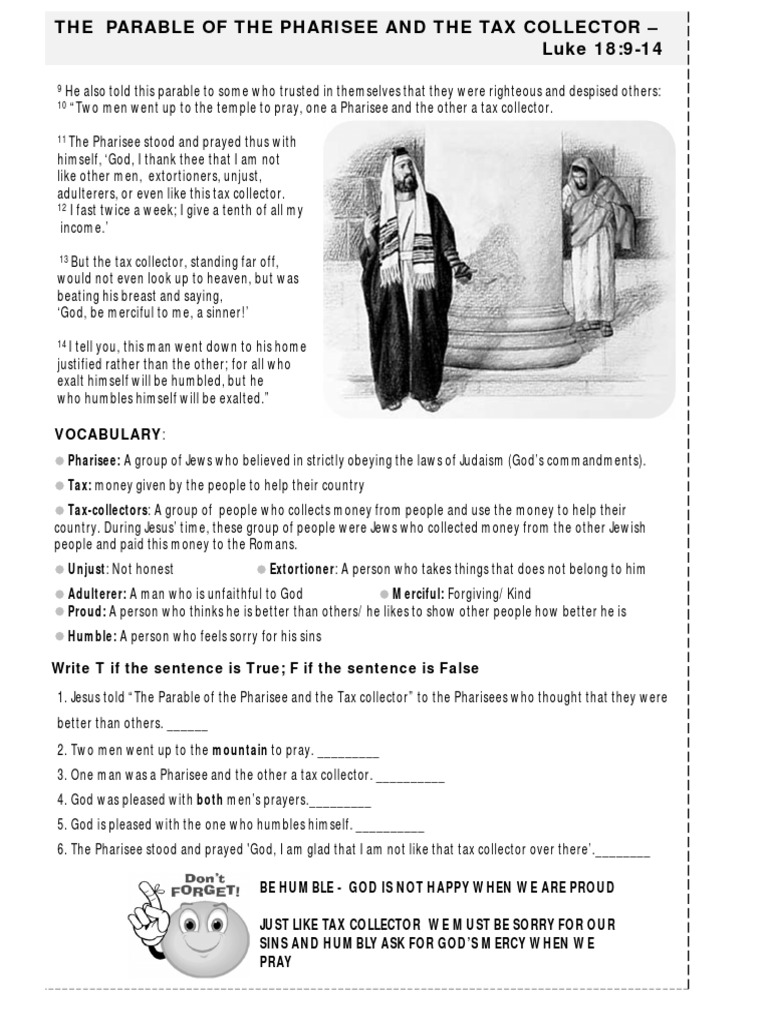 Parable of The Pharisee and The Tax Collector | PDF | Pharisees | Jesus