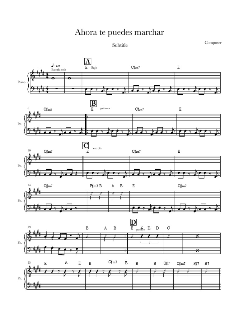 Acordes y letra de "Ahora te puedes marchar" | PDF | Ocio
