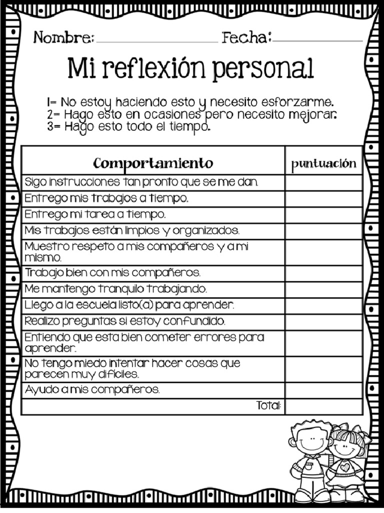 Hojas De Trabajo Para Practicar La Reflexión Proyecto Escolar