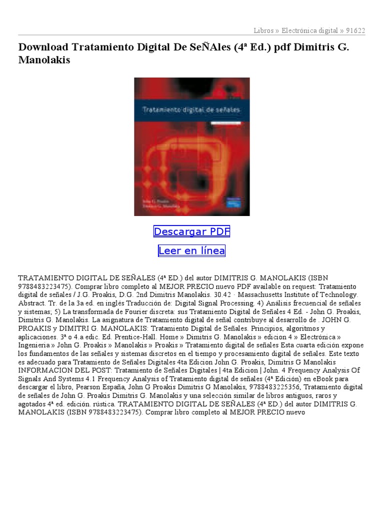 Tratamiento Digital de SeÑAles (4 Ed) | PDF