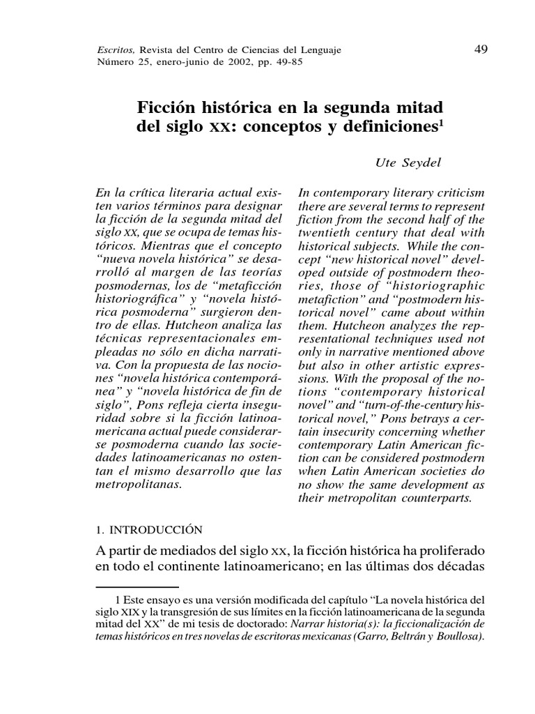 Ficcion Historica PDF | PDF | Novelas | Historiografía
