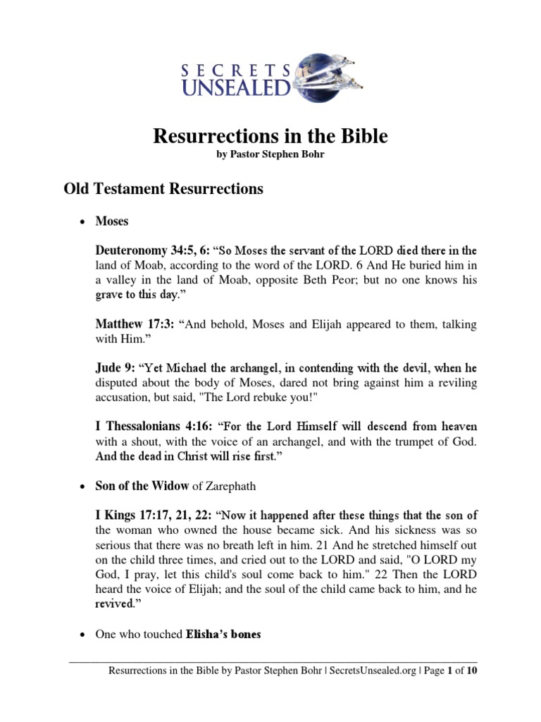 Biblical Resurrections Explained | PDF | Resurrection | Jesus