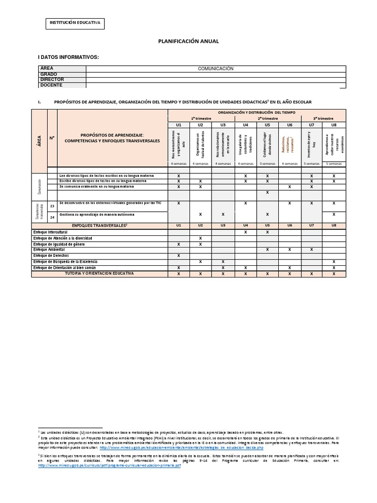Planificacion Anual Segundo Grado | PDF | Educación primaria | Pedagogía
