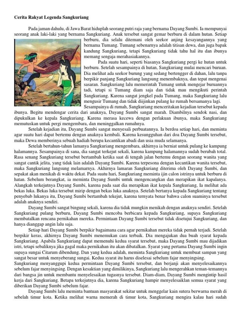 Cerita Rakyat Legenda Sangkuriang | PDF