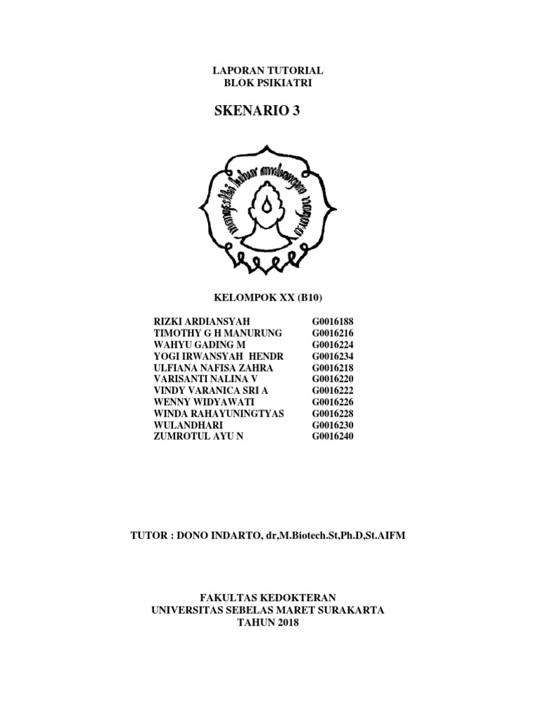 Laporan Tutorial Psikiatri Skenario 3 | PDF