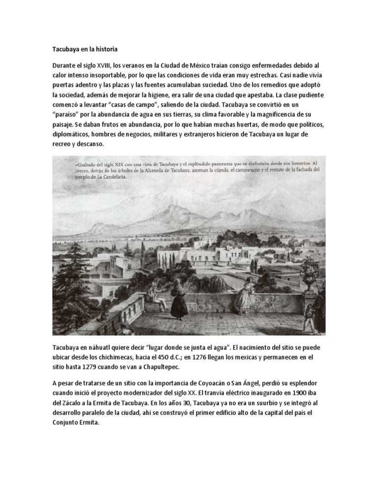Historia de Tacubaya: Transformaciones y legado | PDF | Ciudad de ...