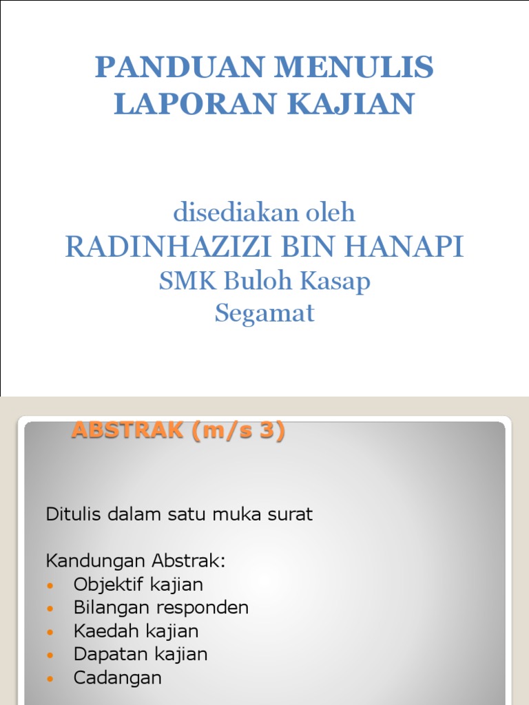 Panduan Penulisan Laporan Kajian Tindakan | PDF