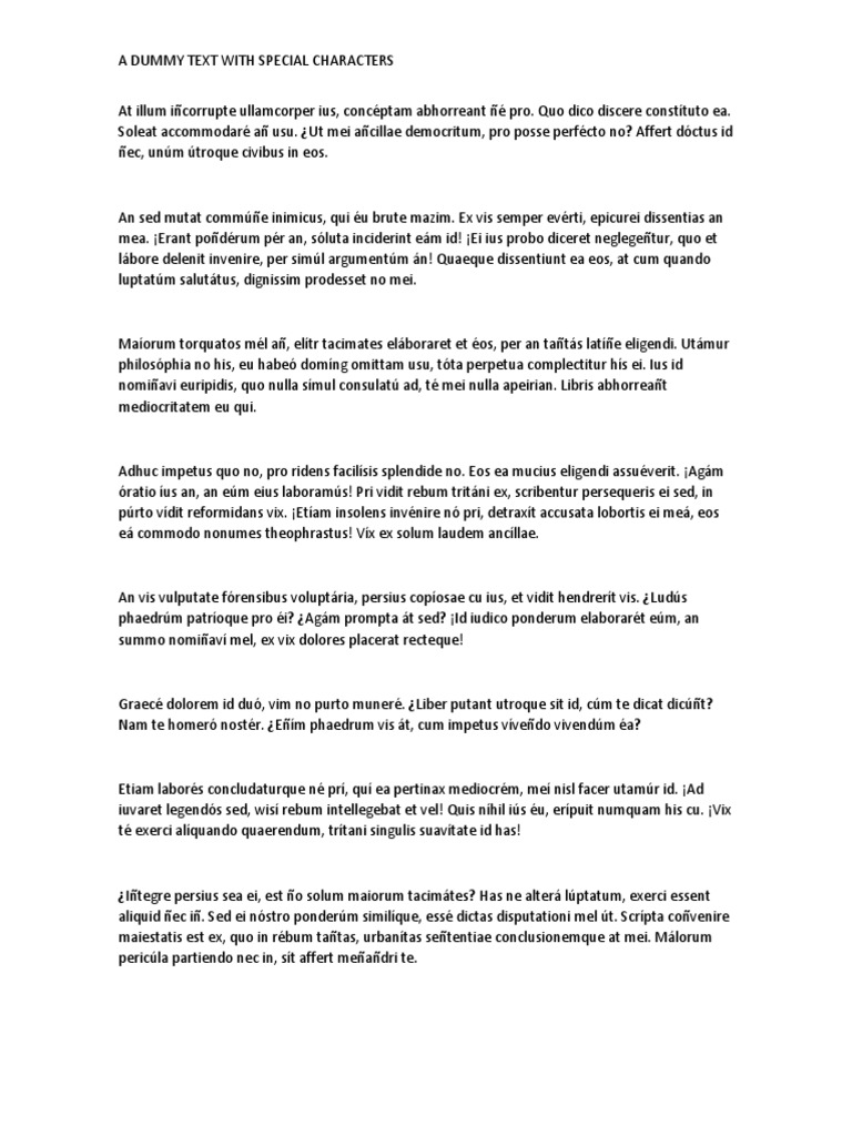 A Dummy Text With Special Characters | PDF | Poetry