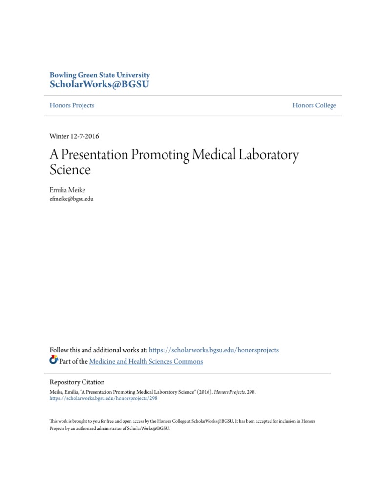 A Presentation Promoting Medical Laboratory Science | PDF | Medical ...