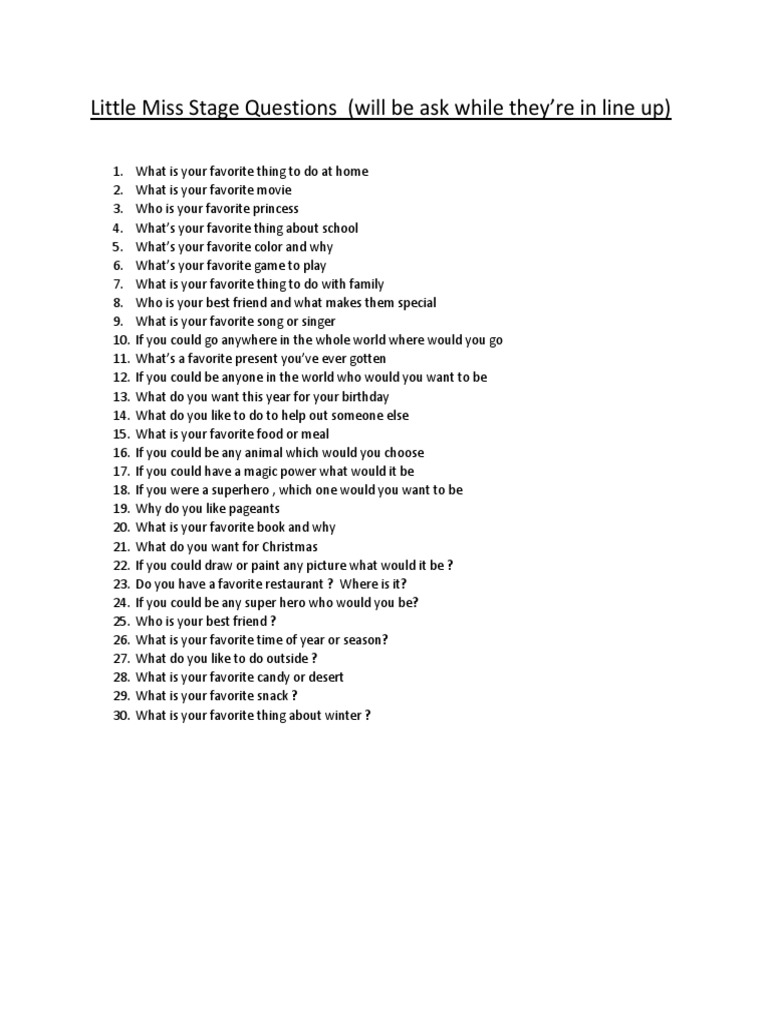 2016 State Little Questions | PDF