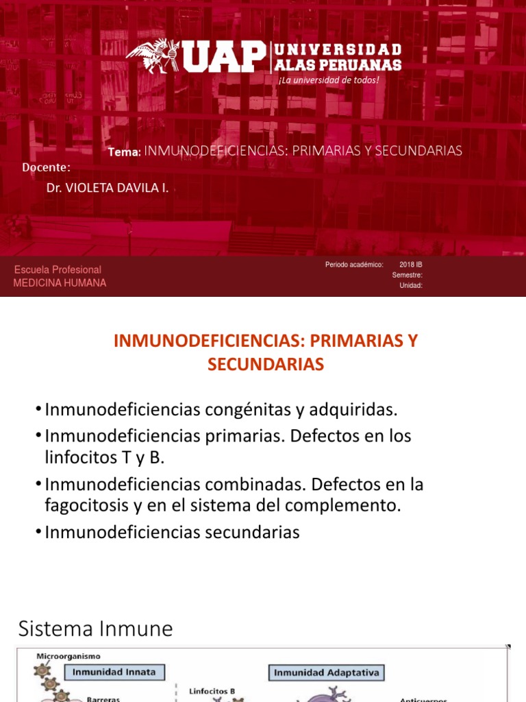 Inmunodeficiencias: Primarias y Secundarias | PDF | Sistema inmune ...