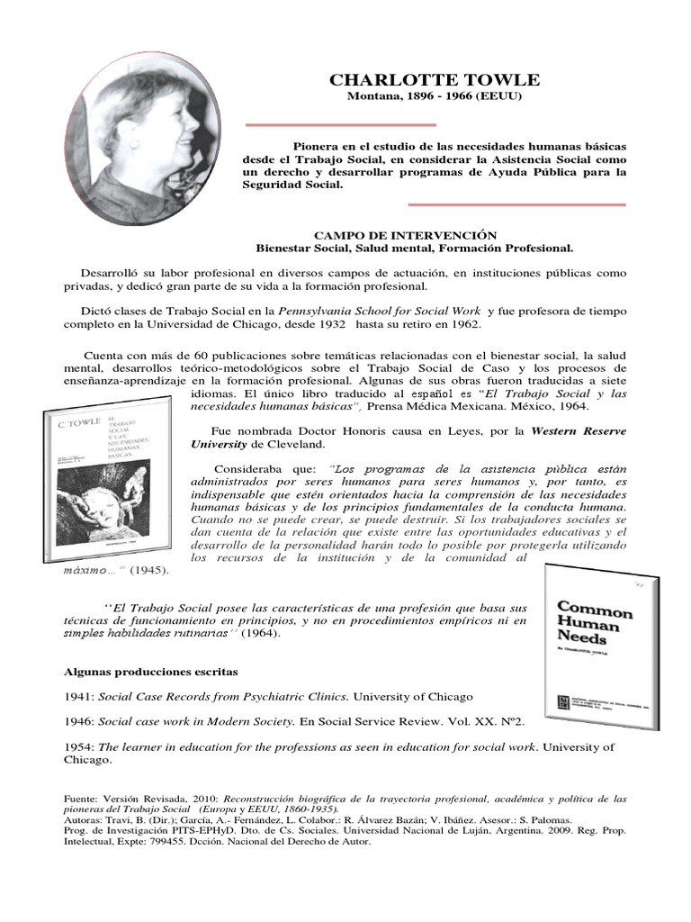 Charlotte Towle: Pionera del Trabajo Social | PDF | Trabajo Social ...