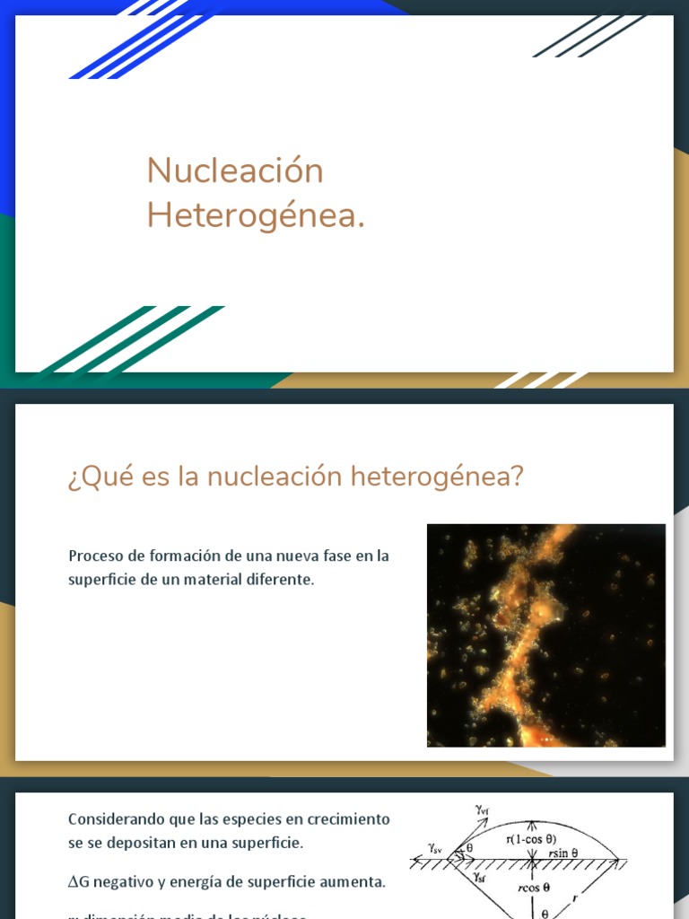 Nucleación Heterogénea. | PDF | Nanopartículas | Nucleación