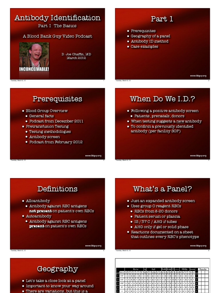 Antibody Identification: Part 1: The Basics A Blood Bank Guy Video ...