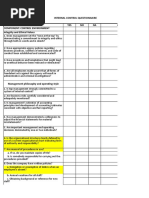 Icfr Checklist | PDF | Internal Control | Financial Statement