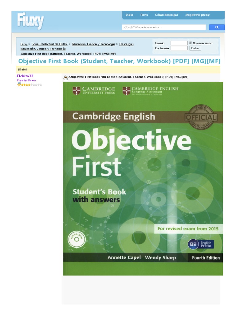 Objective First Book Student Teacher Workbook PDF MGMF Descargar Gratis ...