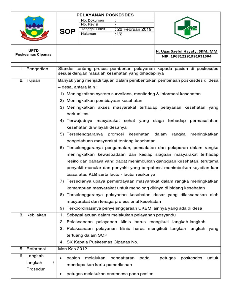 Sop Poskesdes 2019 | PDF