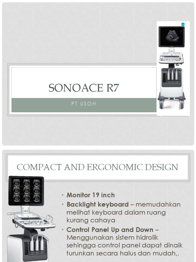 Presentasi SONOACE R7 Echo | PDF | Medical Ultrasound | Heart