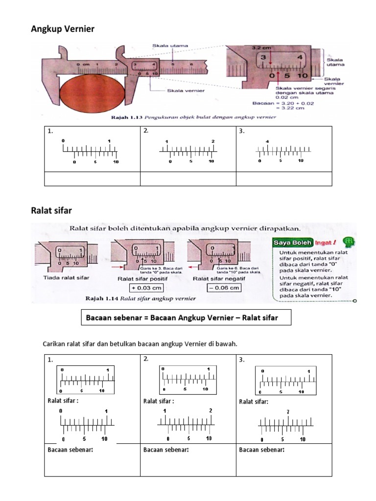 Latihan Angkup Vernier Dan Mikromerter | PDF