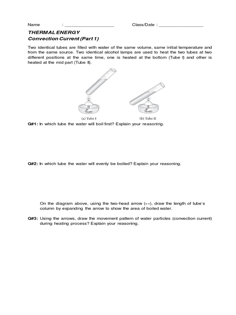 Convection Current Worksheet (Specimen IGCSE) | PDF | Teaching Methods ...