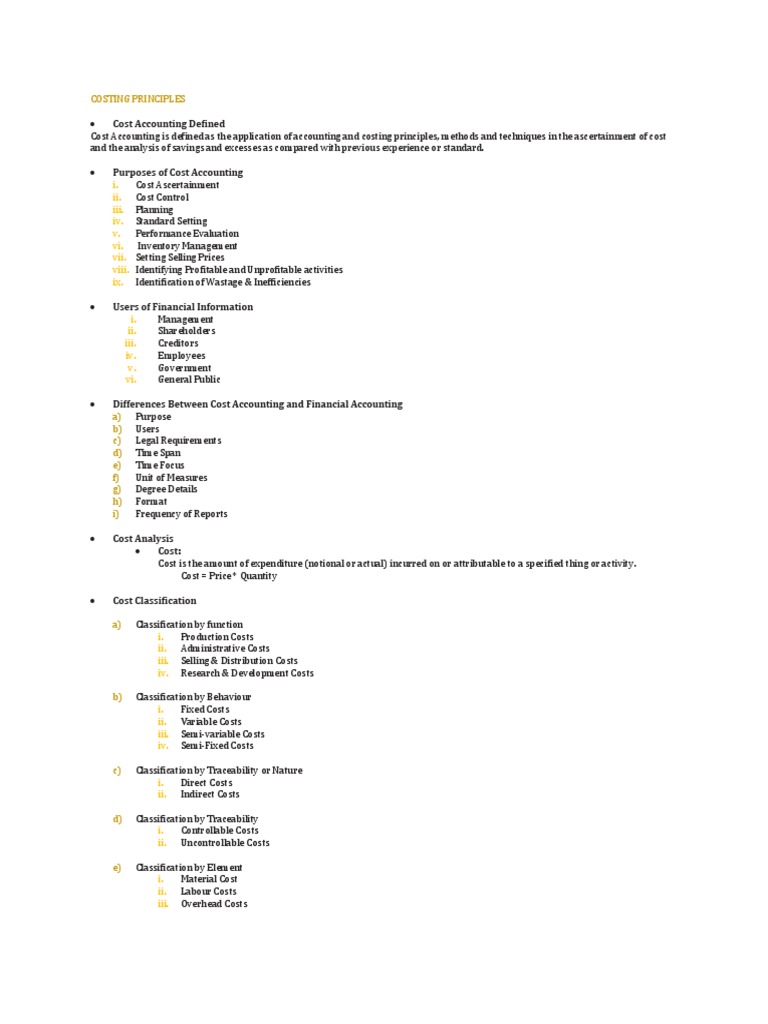 Cost Accounting Principles Explained | PDF | Business Economics | Economies