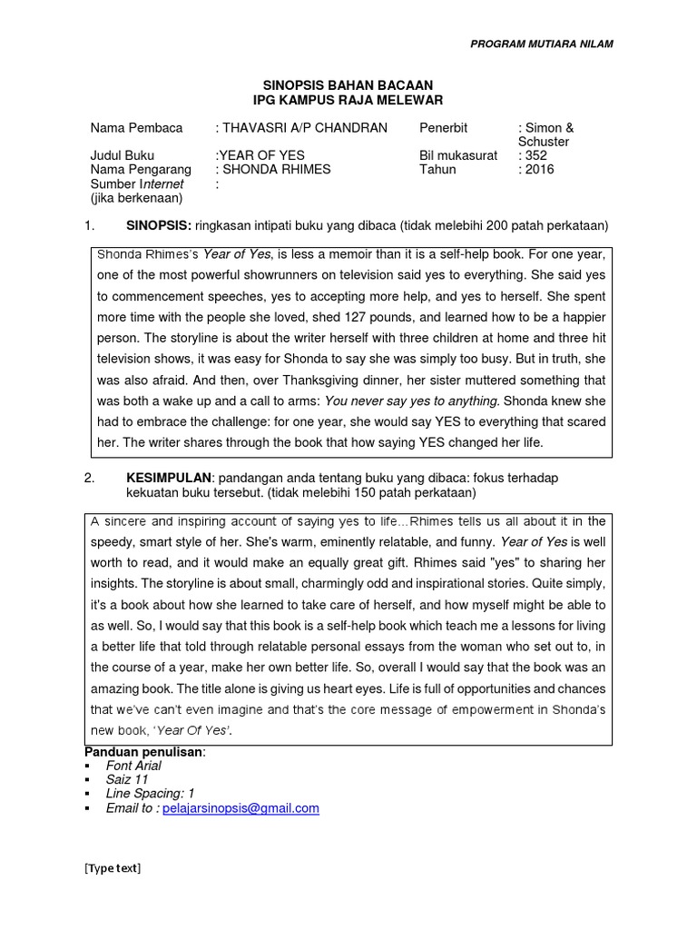 Panduan Sinopsis Buku Pdf