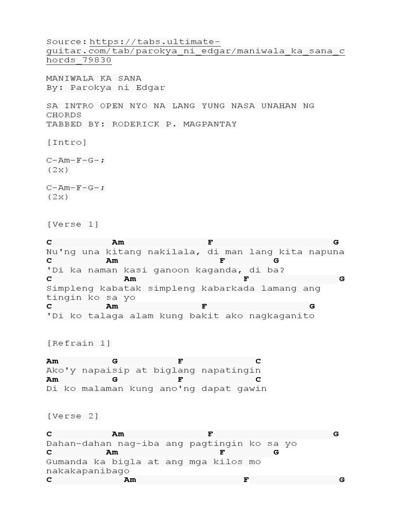 Maniwala Ka Sana - Chords | PDF