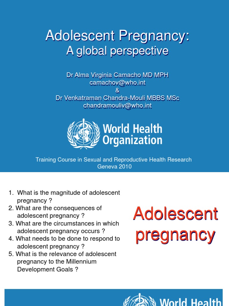 Adolescent Pregnancy:: A Global Perspective | PDF | Maternal Health ...