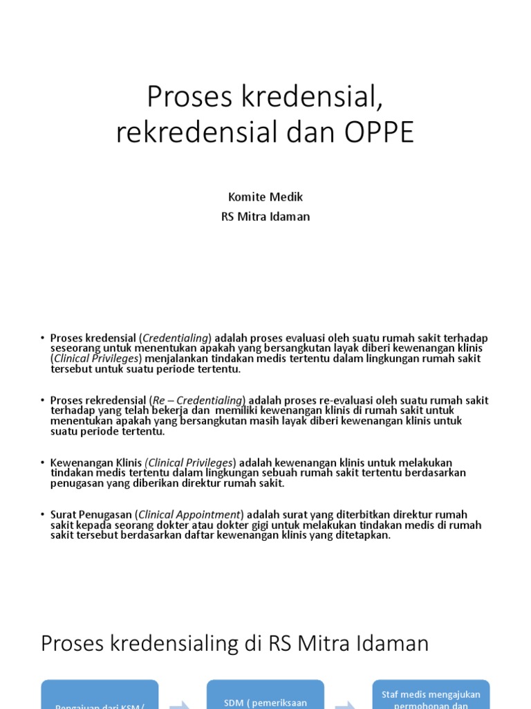 Proses Kredensial, Rekredensial Dan OPPE | PDF