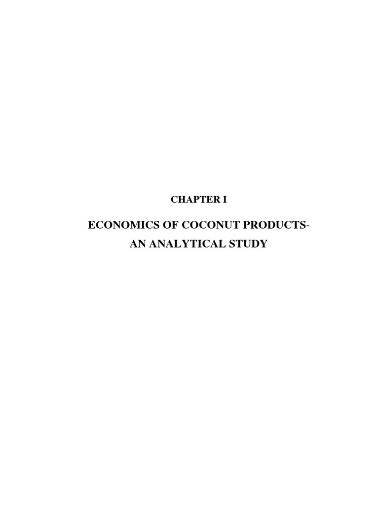 Economics of Coconut Products in India | PDF | Coefficient Of Variation ...