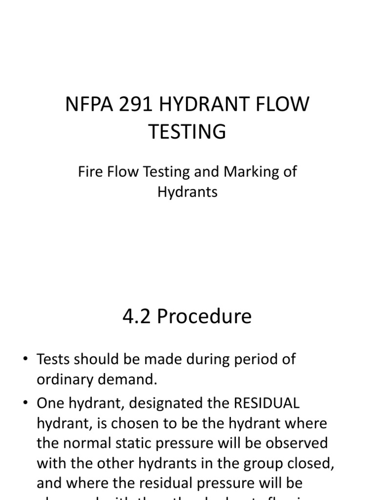 Nfpa 291 Hydrant Flow Testing | PDF | Science & Mathematics | Computers
